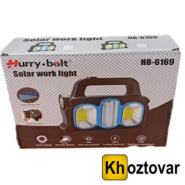 Ліхтар акумуляторний із сонячною батареєю Hurry Bolt HB-6169 - купить ...