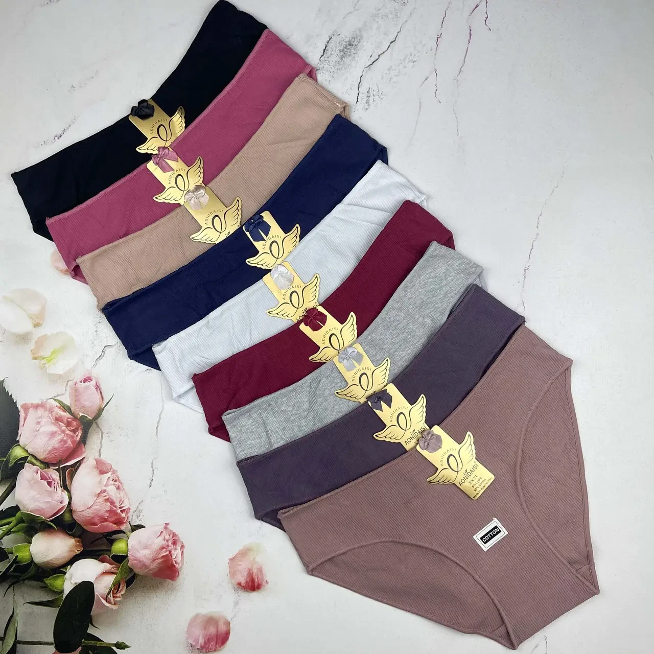 Жіночі бавовняні трусики рубчик AONIDAISI #5201 оптом 6, бузковий (ID#1715612852), цена: 45.10 ...