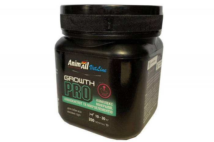 AnimAll VetLine Growth PRO для крупных пород собак (2 г х 250 таблеток ...