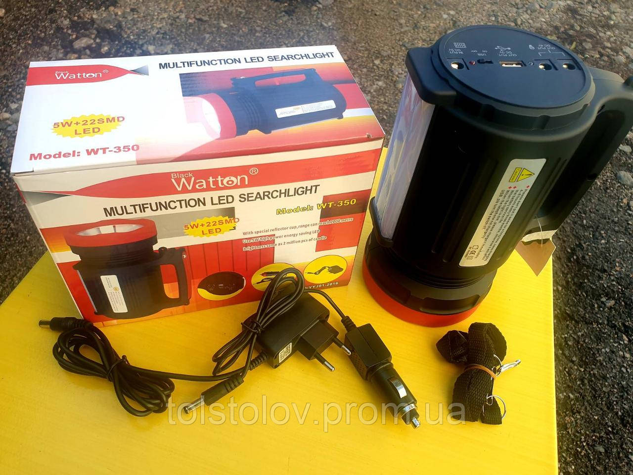 Фонарь Светодиодный Аккумуляторный WATTON WT-350 /прожектор/повербанк/ Заканчиваются!!! — Купить ...