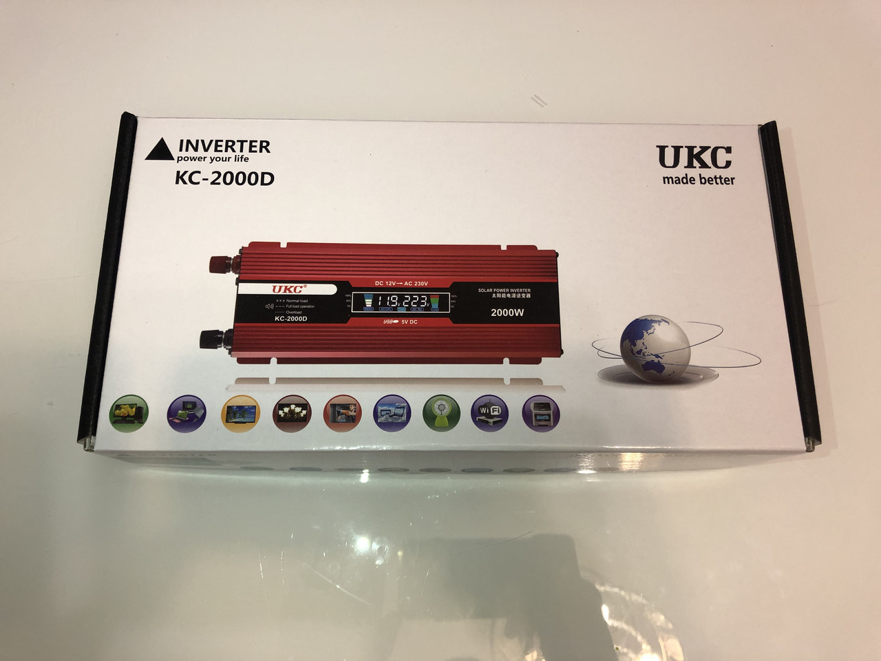 Купить Инвертор преобразователь напряжения 12 220 2000W LCD экран UKC KC-2000D, цена 7500 ...