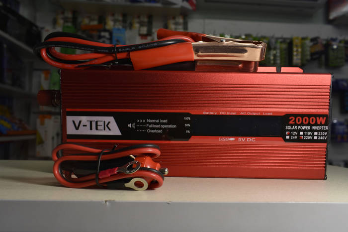 Инвертор (преобразователь) напряжения V-TEK(LCD)-2000 (1200Вт), 12/220V, approximated, цена 4600 ...