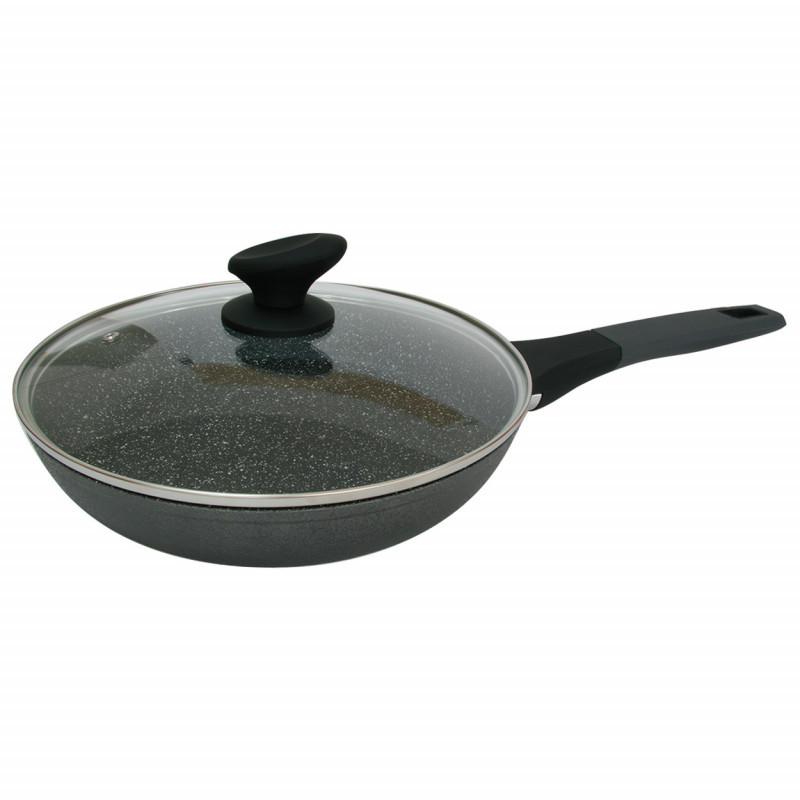 Сковорода алюмінієва Lessner Stone Line New з кришкою 24 см: продаж ...
