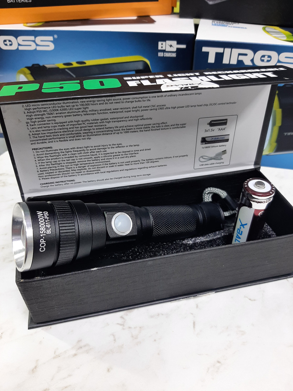 Тактический Фонарь BL-611-P50(микро USB) 18650 — Купить Недорого на Bigl.ua (1716657767)