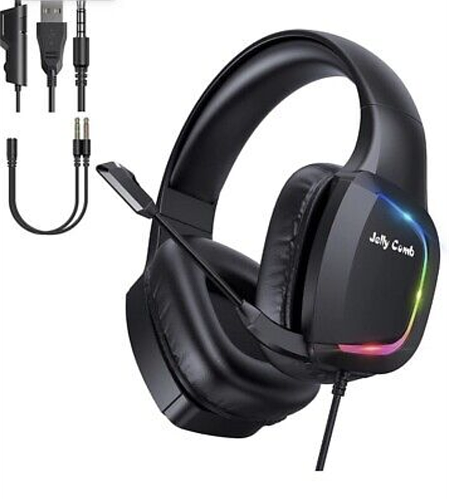 Игровая гарнитура Jelly Comb проводная с микрофоном , rgb подсветка (ID#1716810802), цена: 1600 ...