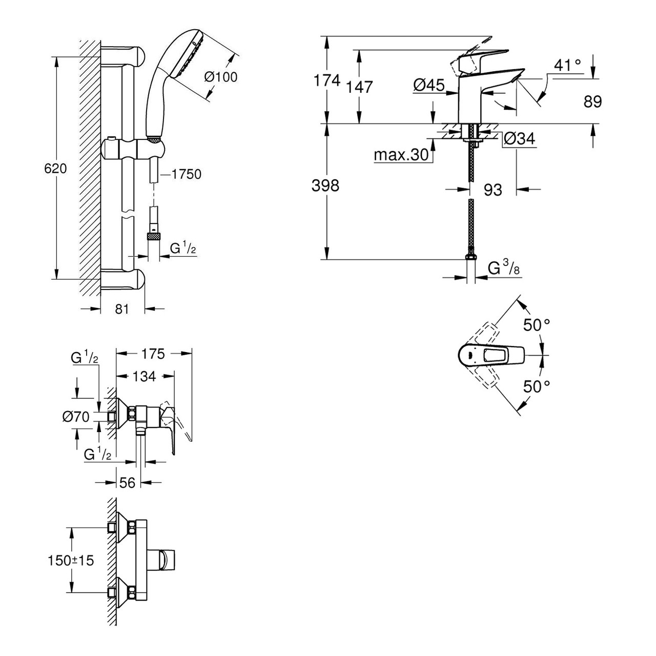 Набор смесителей Grohe BauLoop New хром UA123220S0, цена 7110 грн ...