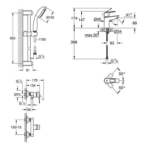 Набор смесителей Grohe BauLoop New хром UA123220S0, цена 7110 грн ...