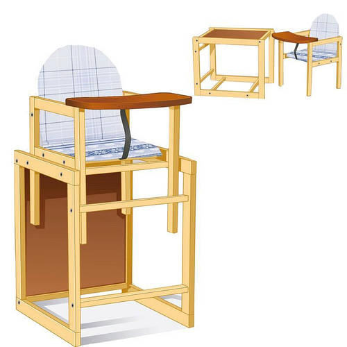 Купити Стільчик для годування з малою спинкою абстр. сіро-синя ТМ "Мася ...