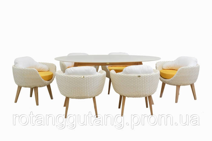 Купить CRUZO Обідній комплект Ай CRUZO (стіл і 5 крісел) штучний ротанг ...