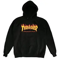 Купить Худи Thrasher Fire Flame черное унисекс толстовка Трешер Трэшэр ...