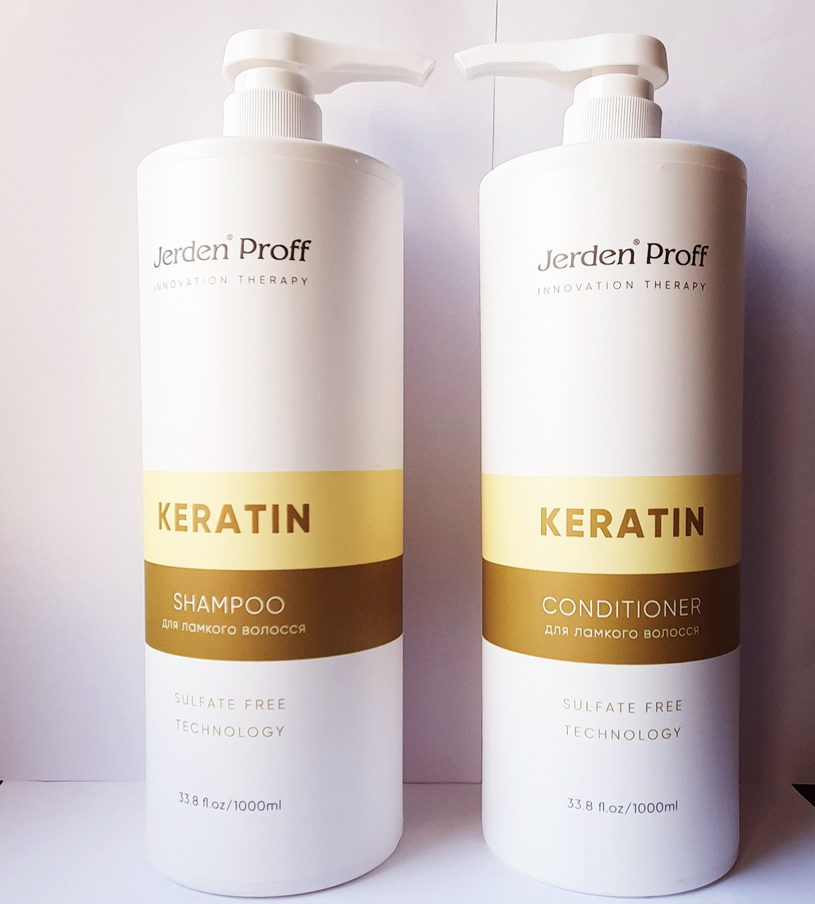 Купити Безсульфатний шампунь і кондиціонер з кератином і протеїнами шовку JERDEN PROFF Keratin ...