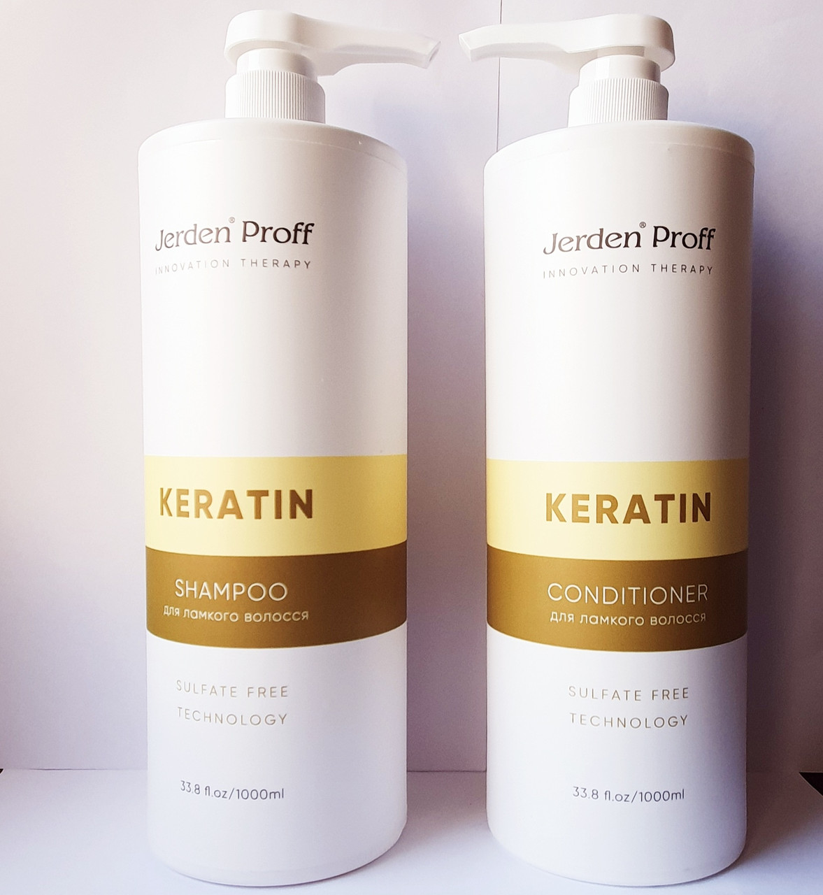 Купити Безсульфатний шампунь і кондиціонер з кератином і протеїнами шовку JERDEN PROFF Keratin ...