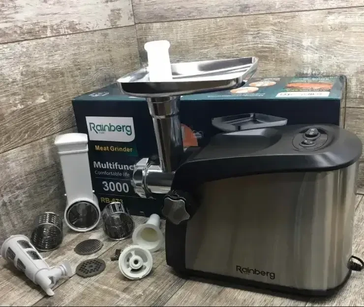Купить Мясорубка с соковыжималкой электрическая кухонная Rainberg бытовая многофункциональная ...