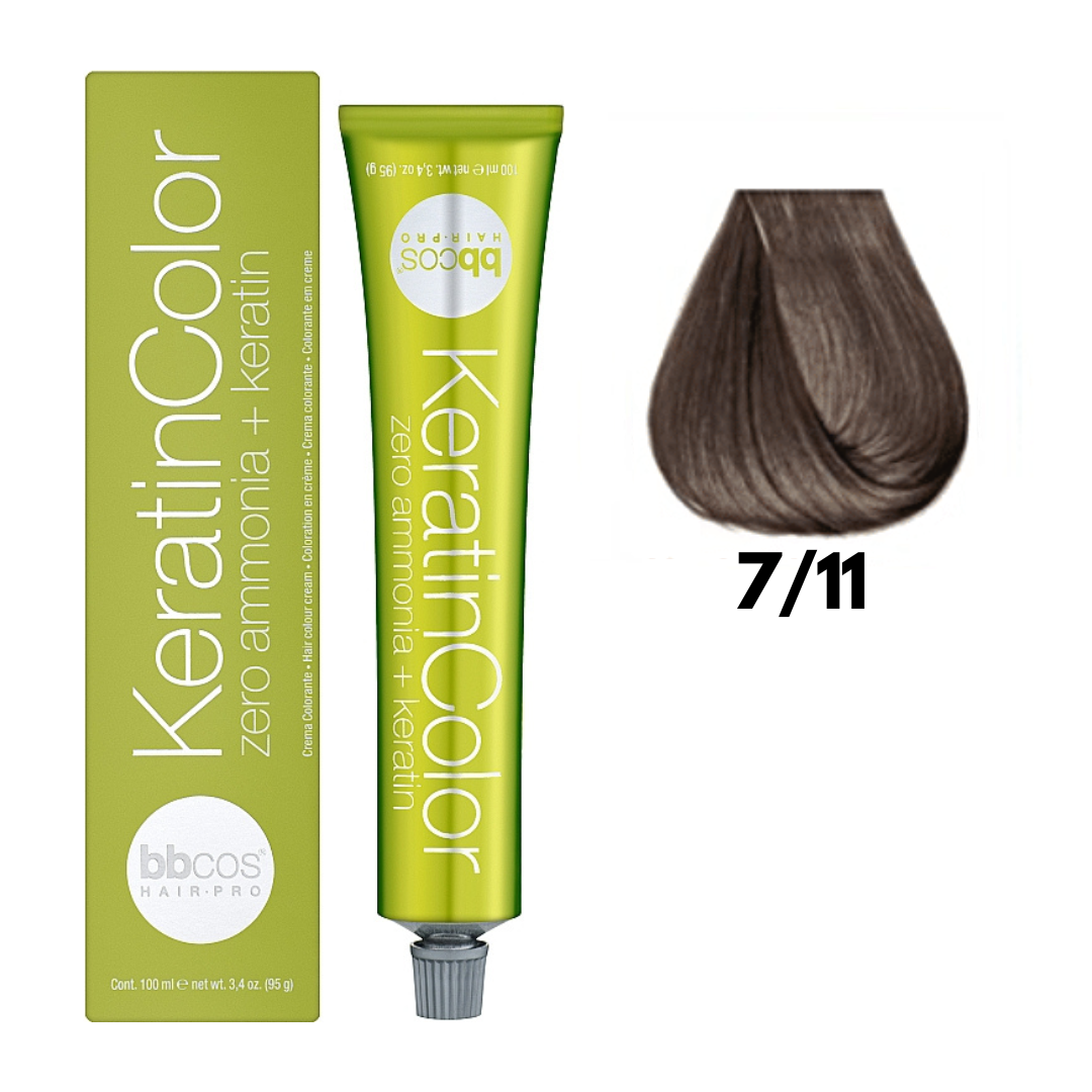 7/11 Крем-краска для Волос Безаммиачная BBCOS Keratin Color Блондин ...