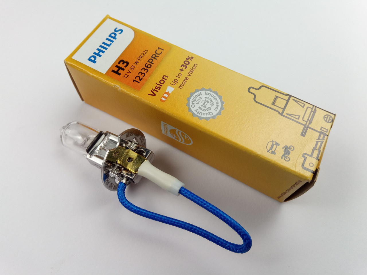 Лампа PHILIPS H3 12v 55w Premium +30% (12336 PR) 1 шт. (ID#1416217693 ...