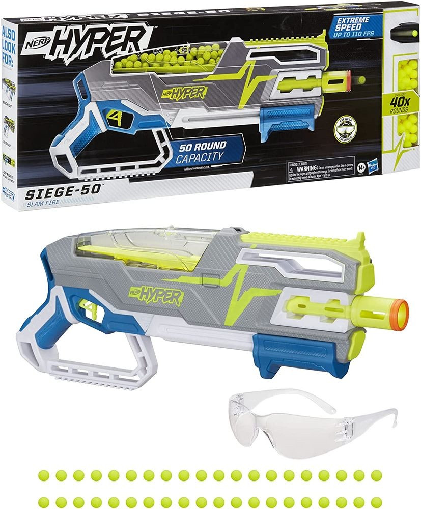 Купить Бластер Nerf Hyper Siege-50 Pump-Action Blaster, цена 1540 ...