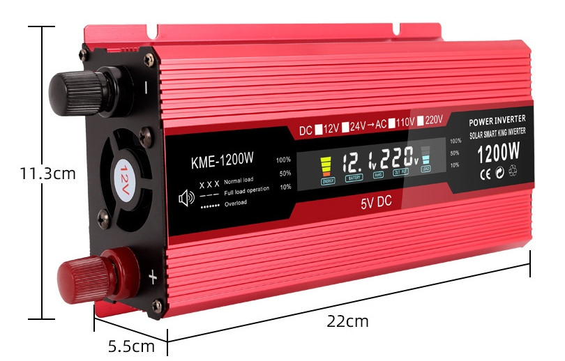 Купить Преобразователь тока 1200W, инвертор KME 12V - 220V 1200W LCD ...