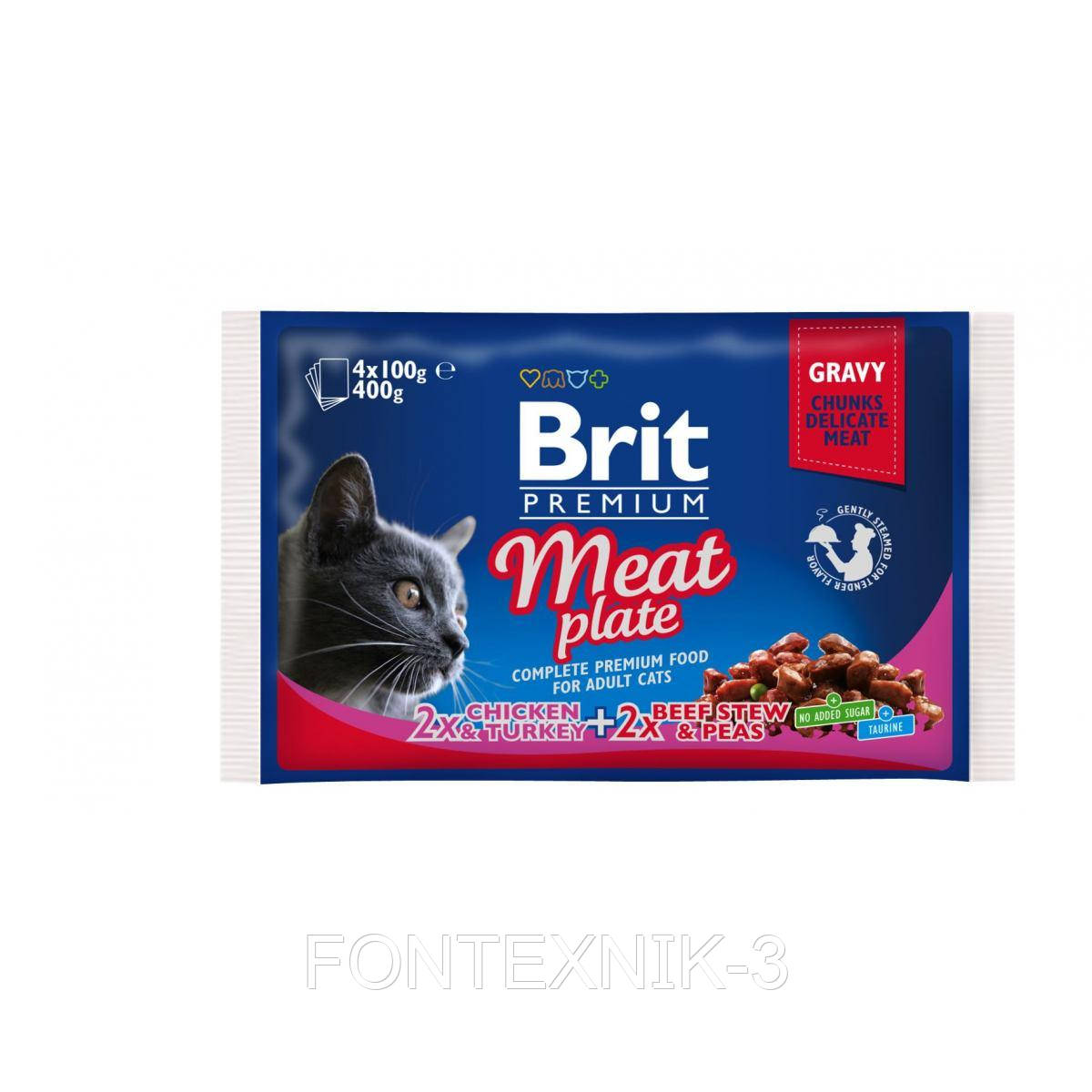 Купити Консерви Brit Premium Cat pouch 400 г м'ясна тарілка, ціна 108 ...