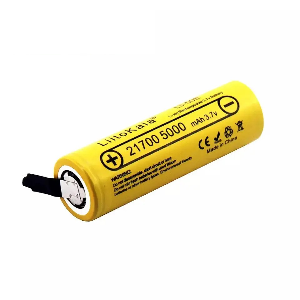 LiitoKala Lii-50E-N 5000 mAh 21700 Li-ion під паяння U-tag 50A: продаж ...