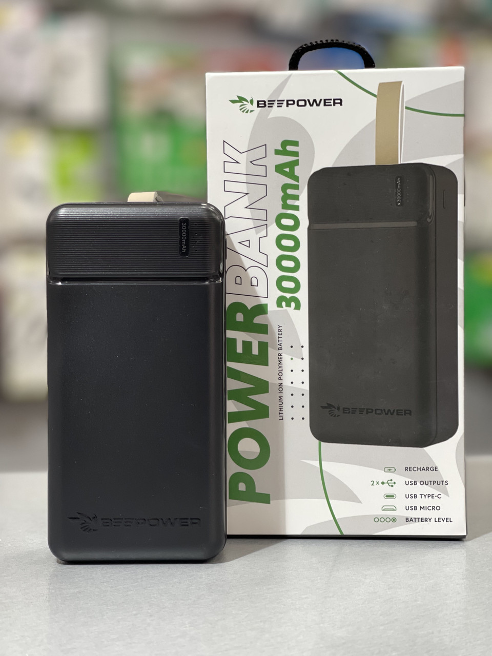 Повербанк 30000 мАч BeePower BP-30 2xUSB-A 2.1A 30000mAh Black: продажа ...