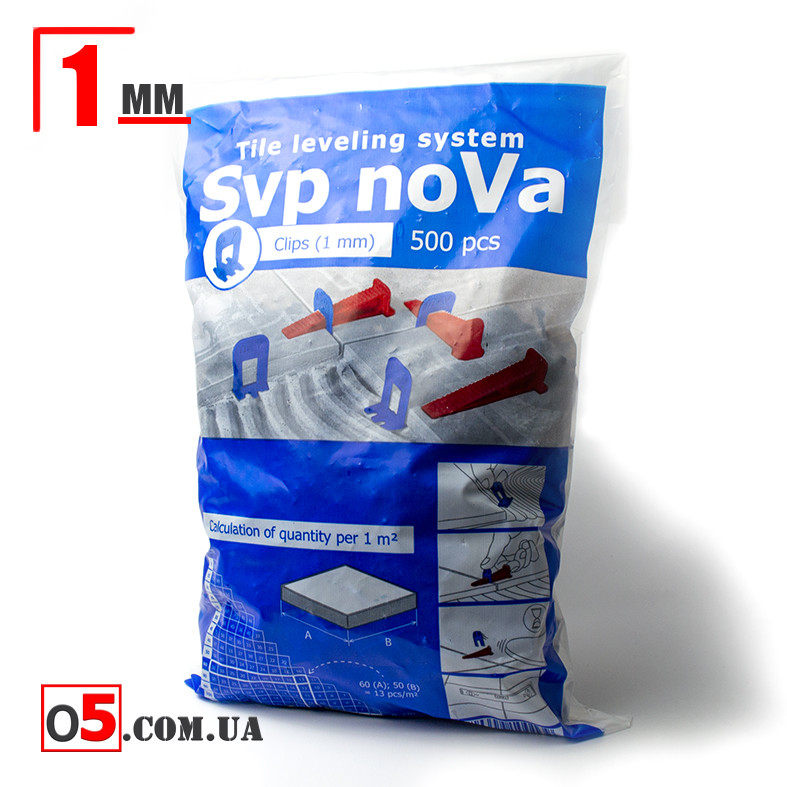 Купити СВП noVa 1мм (500 шт) система вирівнювання плитки., ціна 115 грн ...