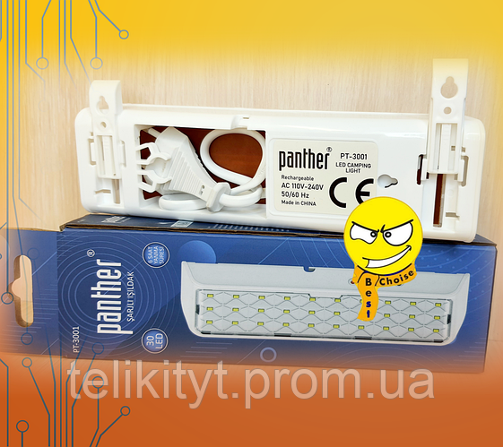 Светодиодная лампа с аккумулятором Panther PT-3001 30 LED светильник на ...