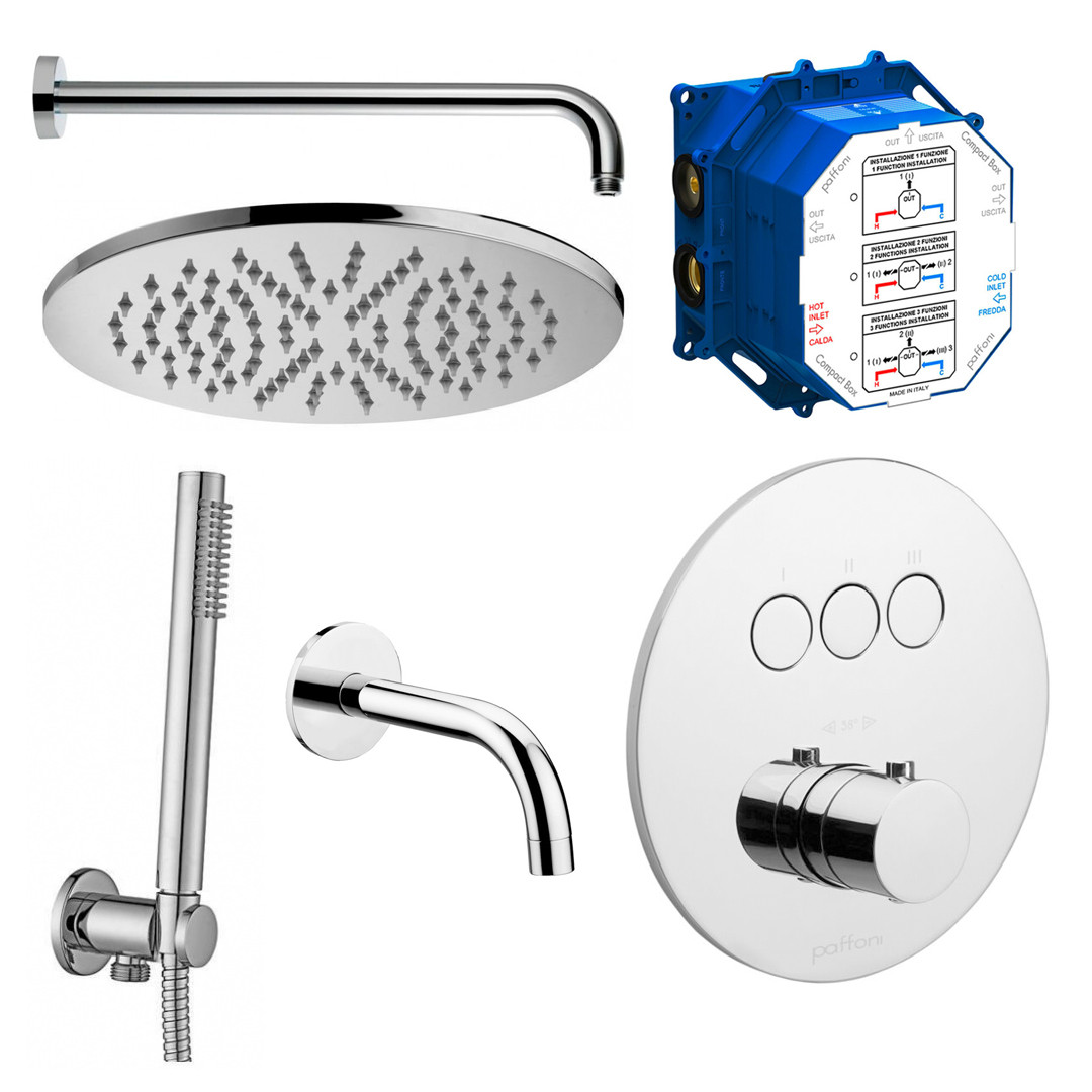 Душевая система скрытого монтажа PAFFONI Kit Compact-T Tondo B с ...