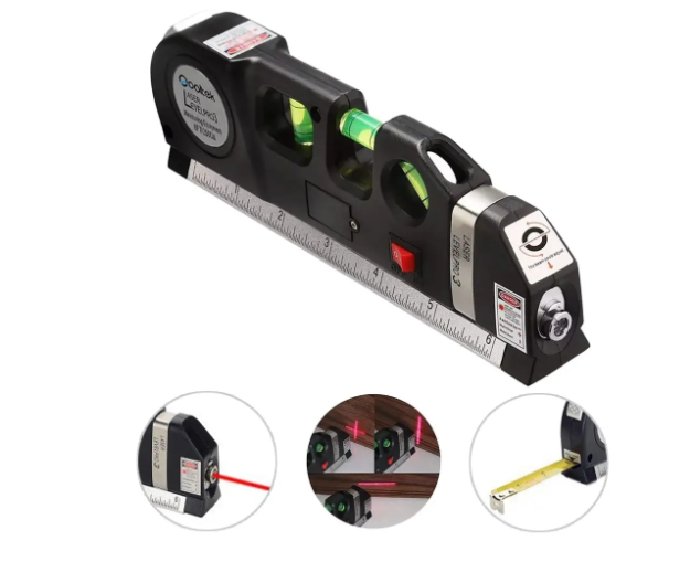 Лазерный Уровень со Встроенной Рулеткой 2.5м Laser Level Pro 3 -13793 ...