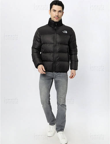 Мужская куртка The North Face зимняя черная белая пуховик теплый Зе ...