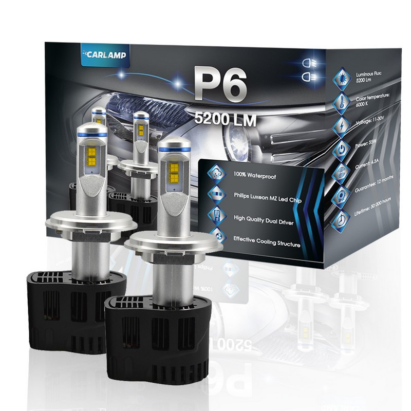 Светодиодные Автолампы H4 CARLAMP P6 Led для Авто 5200 Lm 6000 K (P6H4 ...