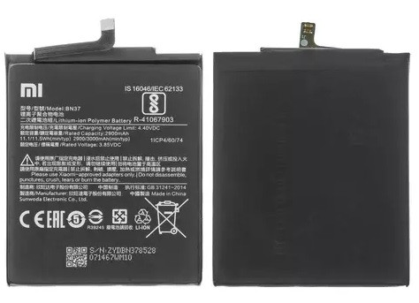 Аккумулятор BN37 для Xiaomi Redmi 6, Redmi 6A, Li-Polymer, 3,85 B, 3000 ...
