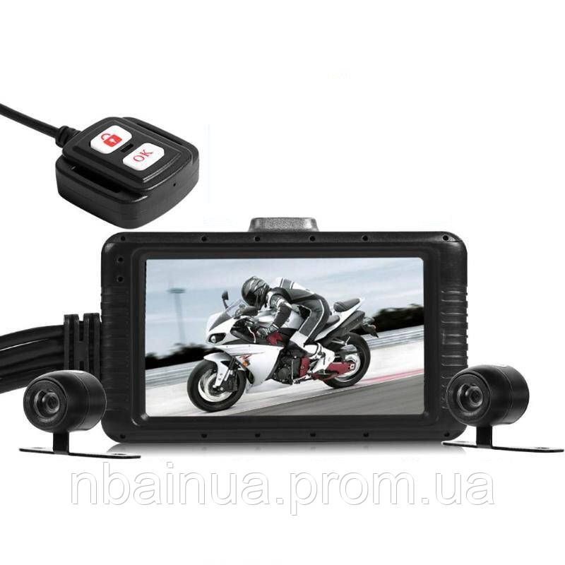 Видеорегистратор для Мотоцикла на 2 Камеры с Пультом Управления FHD ...
