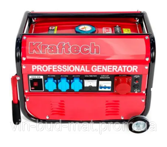 Генератор Kraftech KT назва 8500/9500 1/3ф 3,8/4кВт, ручний старт, бак 15л, ціна 19843 грн ...