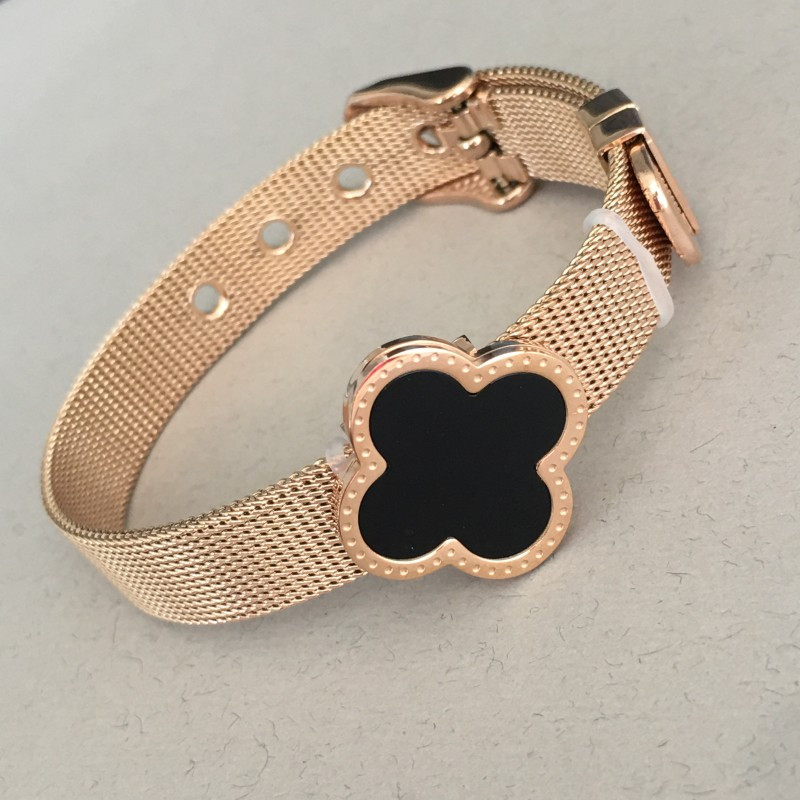 Купить Браслет в стиле Ван Клиф с клевером Длина 21 см, медзолото ...