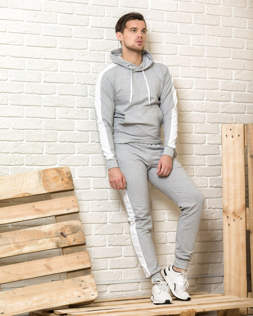 Купить Спортивный костюм с лампасами мужской Good Idea XL Серый ...