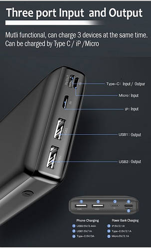 Зовнішній акумулятор Baseus Power Bank 30000mAh Mini JA Fast Charge 15W Black (PPJAN-C01), цена ...