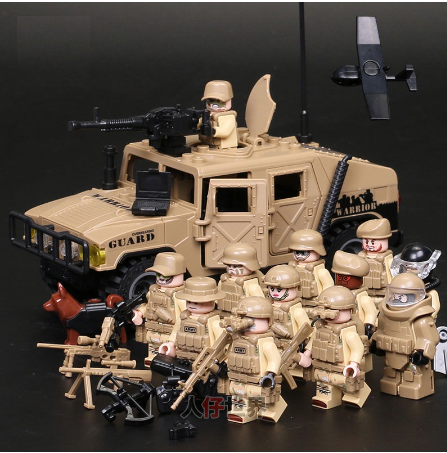 Фигурки военные спецназ swat солдаты с оружием пустыня с хаммером для ...