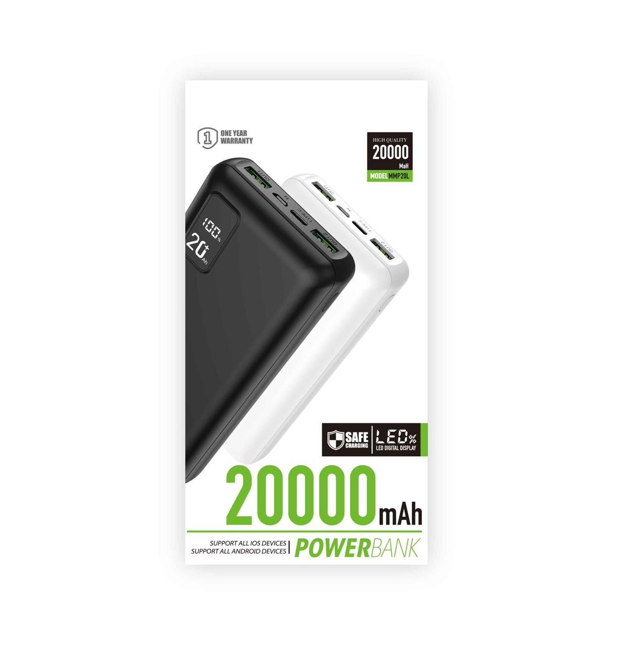 Купить Павербанк Maxmate MMP20L 20000 mAh Белый, цена 3340 грн — Prom ...