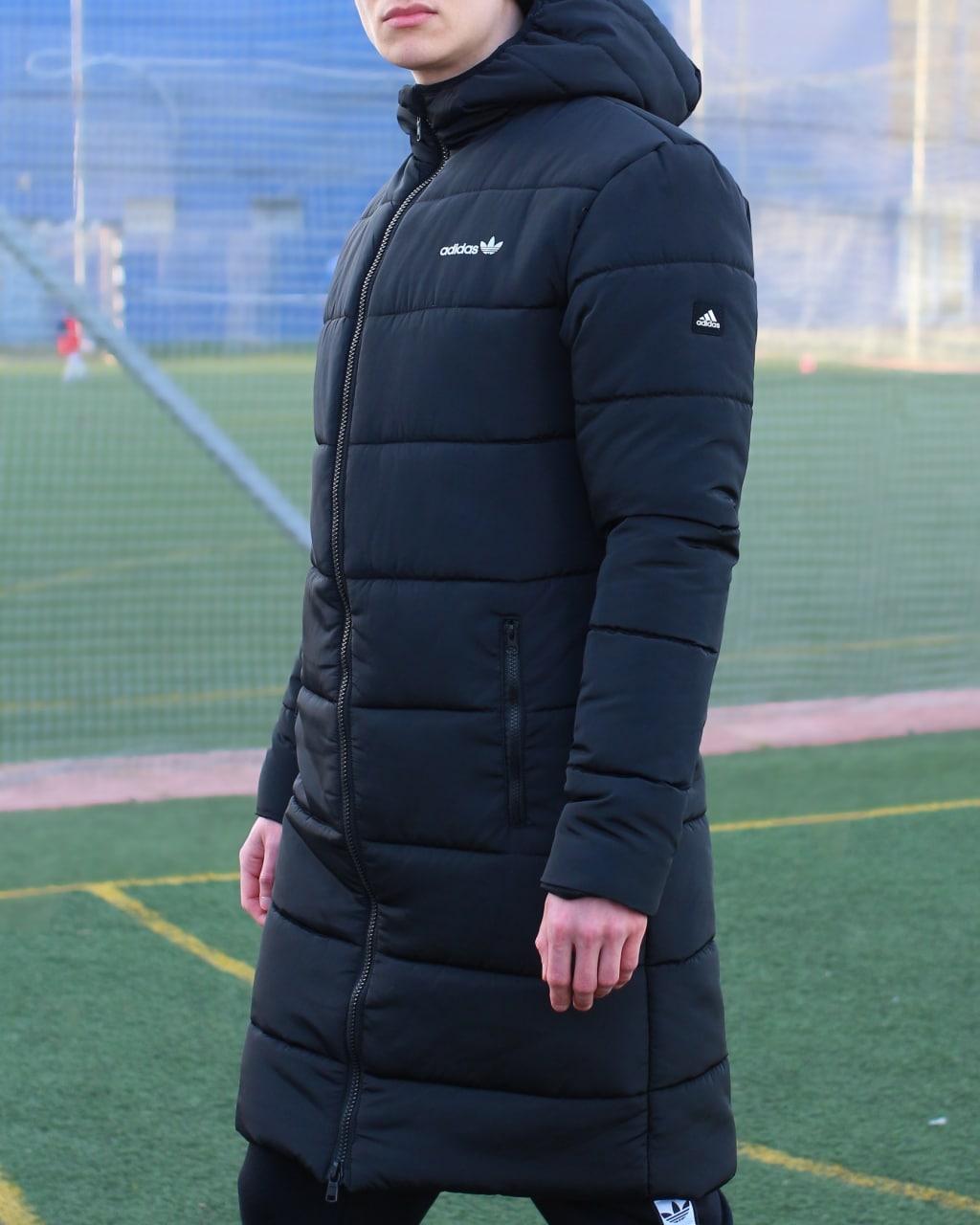 Парка черная Adidas утепленная мужская (-25°C) зимняя , Длинная куртка ...