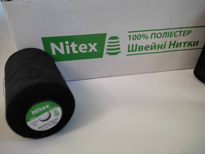 Нитки швейные NITEX №40S/2 4000yard чорний col S-580 (ID#1723587606 ...