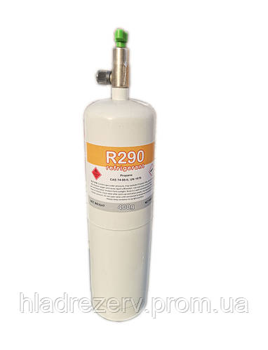 Купити Фреон R-290 (400 грамм) сталевий балон з краном, ціна 530 грн ...