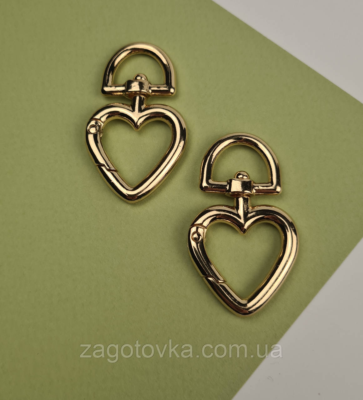 Карабин сердечко, Золото (ID#1647152317), цена: 35 ₴, купить на Prom.ua