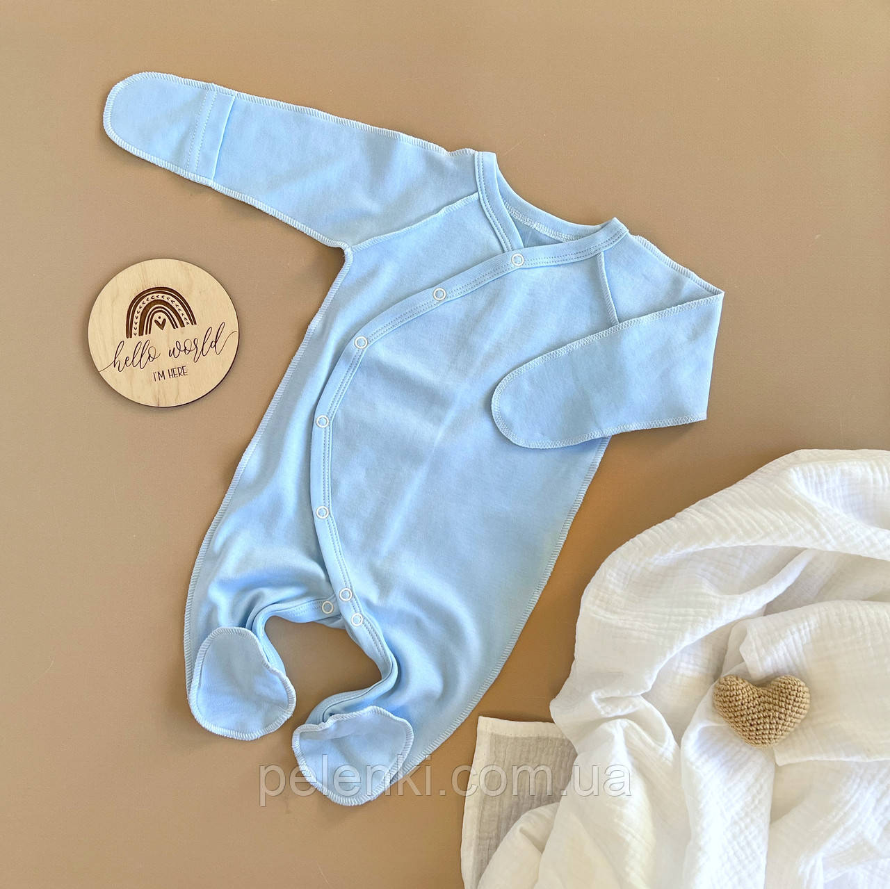 Чоловічок блакитний 56р (0-1 міс) інтерлок Timi: продаж, ціна у Сумах ...