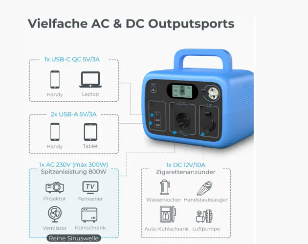 Портативна зарядна електростанція Powerbank PowerOak AC30 BLUETI, 300 ...