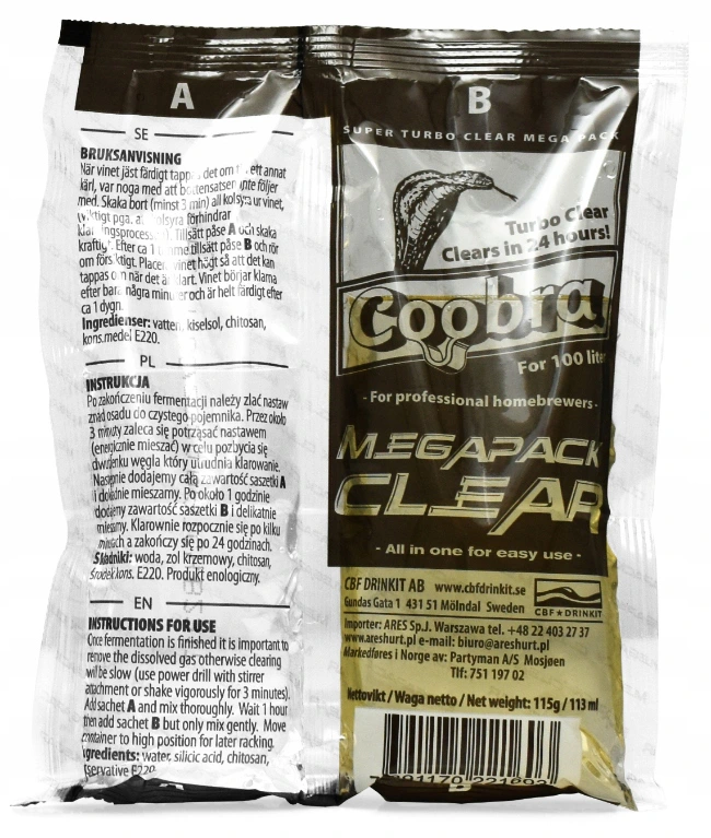 Купити Освітлювач браги Coobra Turbo Clear Mega Pack 100 л для ...