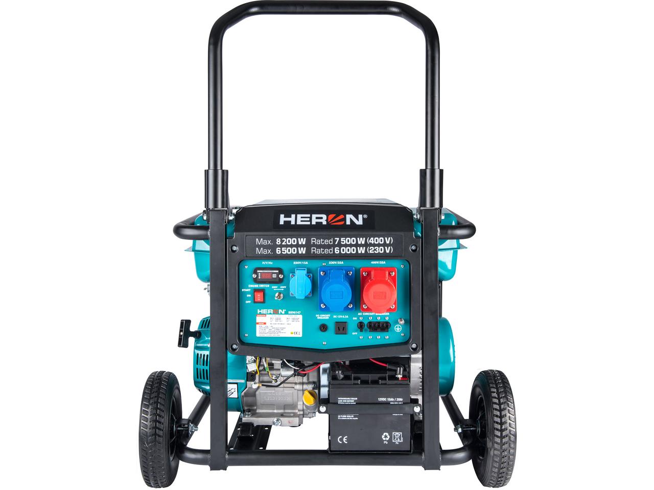 Бензиновий генератор HERON 8896147 17HP / 8,2kW / 10,25kVA (400 В), 6,5 ...