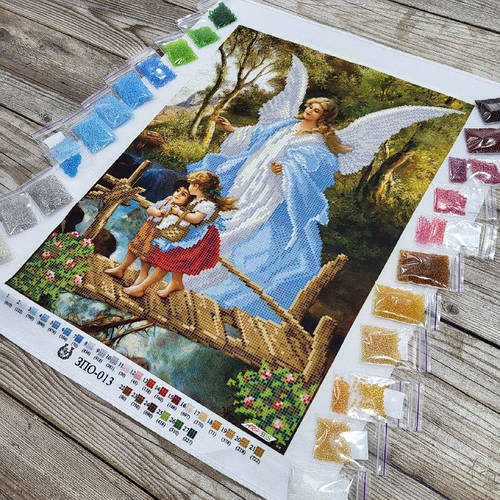 Купить ЗПO-013 Ангел и дети, набор для вышивки бисером иконы, цена 820 ...