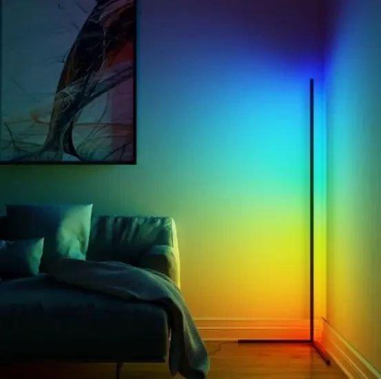 Угловая LED RGB Bluetooth лампа торшер с сенсорным пультом и управление ...