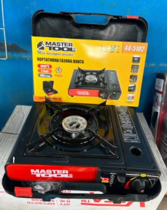 Портативная переносная газовая мини плита полевая туристическая под баллончик MasterTool 44-5102 ...