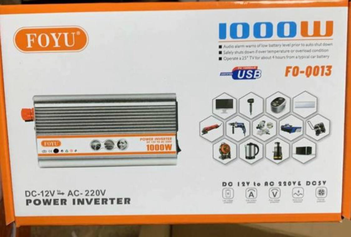 Інверторний перетворювач 1000W Foyu, перетворювач напруги 12v-220v ...